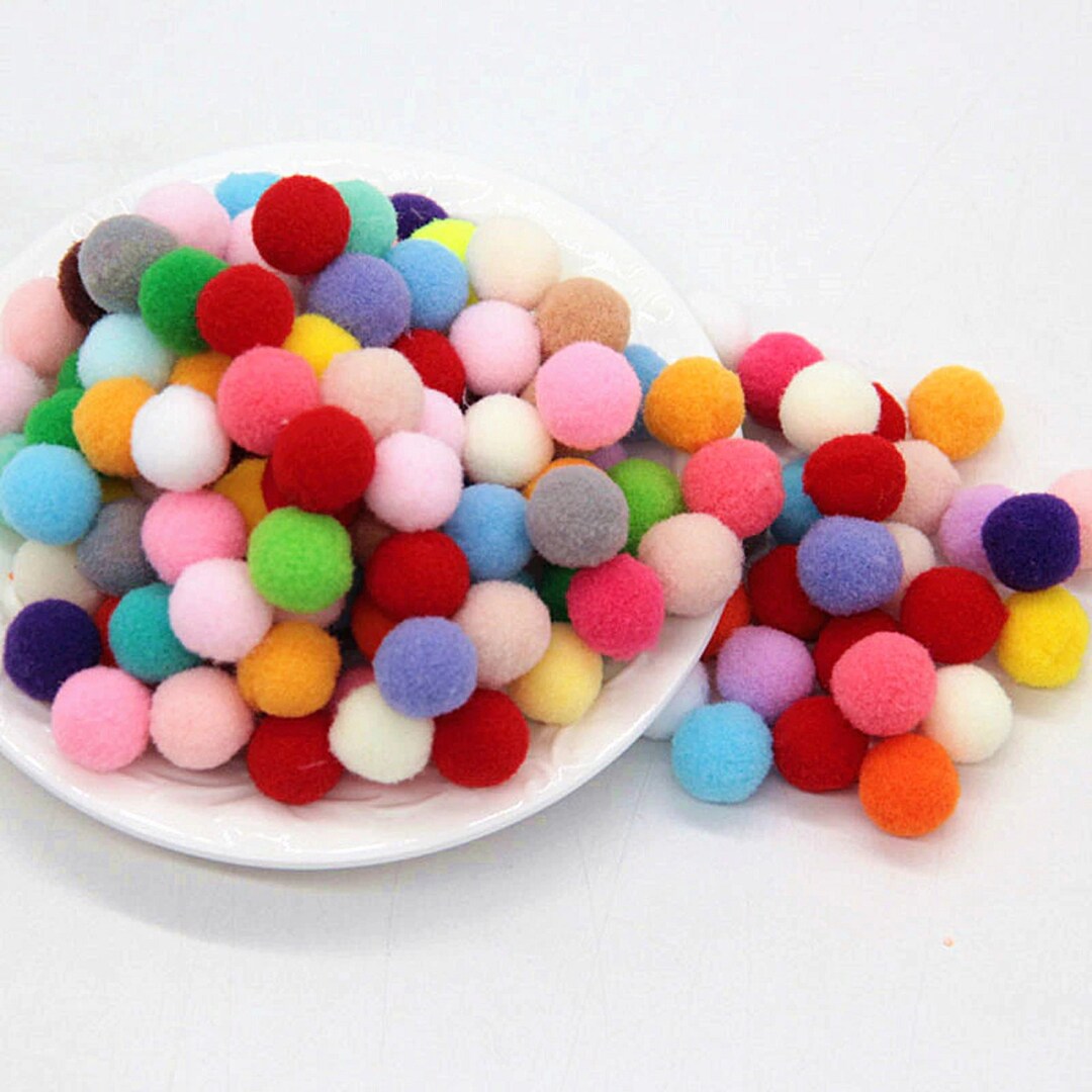 Mini Fluffy Pom Poms: Handmade Polyester Craft Supplies (8-30mm) - Etsy