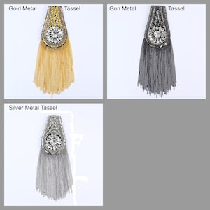 Only 1PC Decorative Shoulder Pad Jewelry Tassel Rhinestones Gold ...