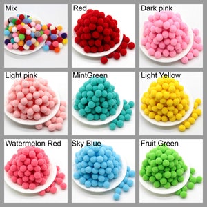 Mini Fluffy Pom Poms: Handmade Polyester Craft Supplies (8-30mm) - Etsy