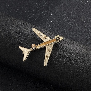 Crystal Airplane Brooch Pin Rhinestone Aircraft Lapel Pins and Brooches ...