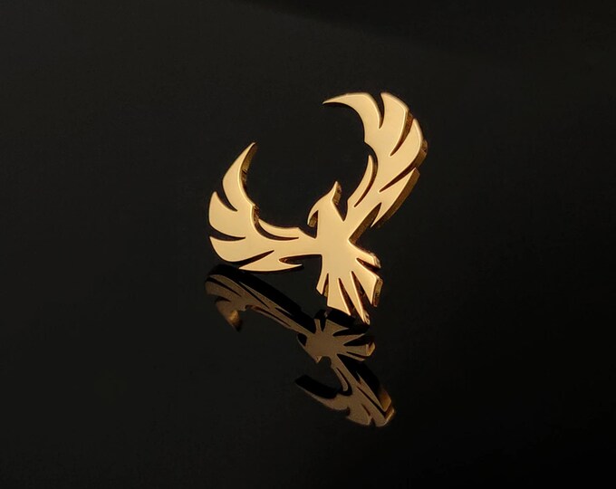 Phoenix Rising Pin Badge - Etsy