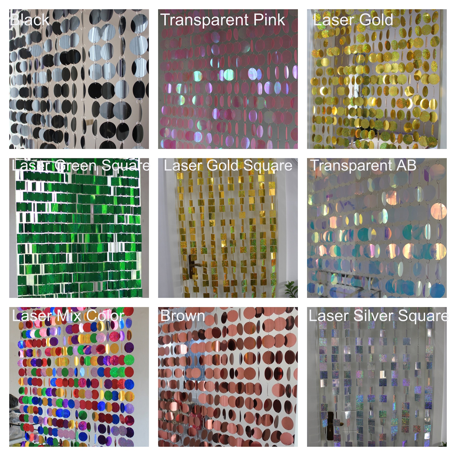 Transparent Sequin PVC Sequins 5 Stripseach Strips 120cm Long Curtain ...