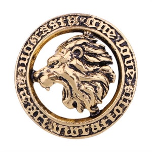 Vintage Lion Head Brooches Round Animal Lapel Pins for Men Suit Pin ...