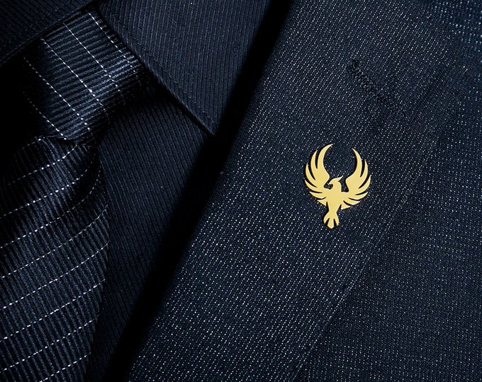 Phoenix Rising Pin Badge - Etsy