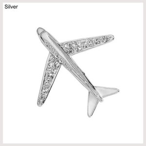 Crystal Airplane Brooch Pin Rhinestone Aircraft Lapel Pins and Brooches ...