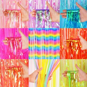 Foil Curtain Party Decor Backdrop Backdrop Square Curtains Bachelorette ...