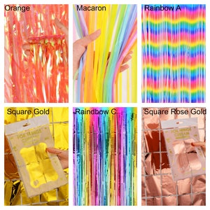 Foil Curtain Party Decor Backdrop Backdrop Square Curtains Bachelorette ...