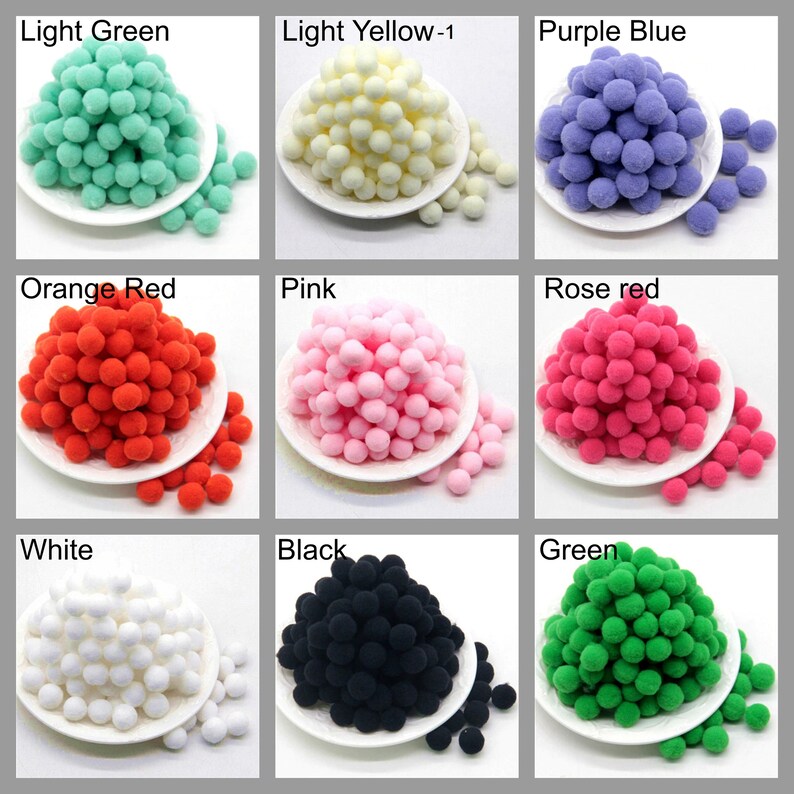 Mini Fluffy Pom Poms: Handmade Polyester Craft Supplies (8-30mm) - Etsy