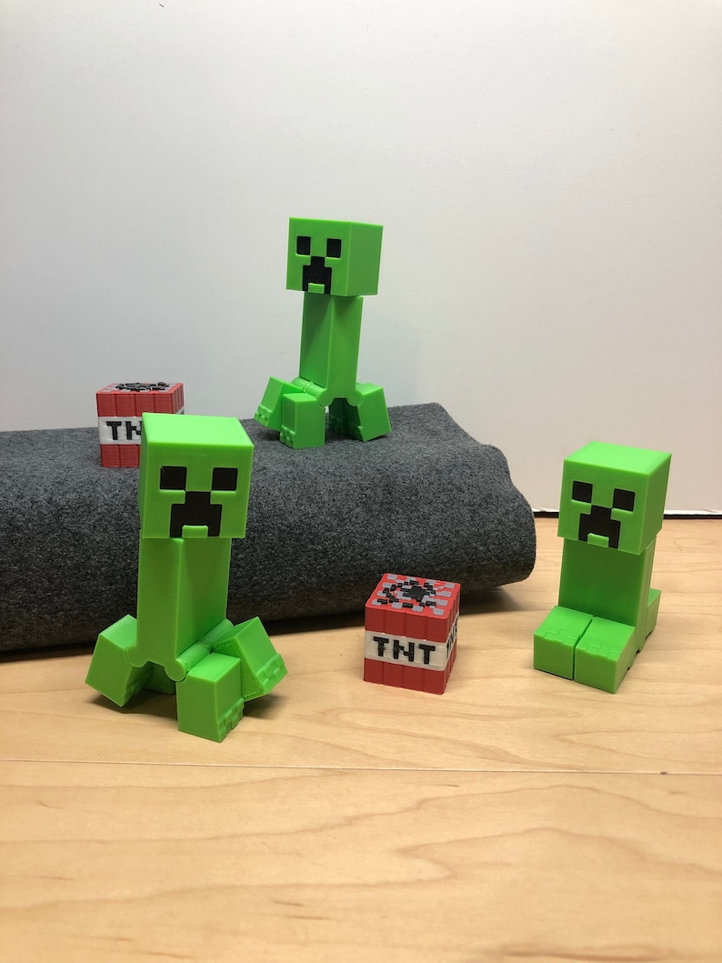 Minecraft Creeper Articulated 3D Printed Figure - Etsy