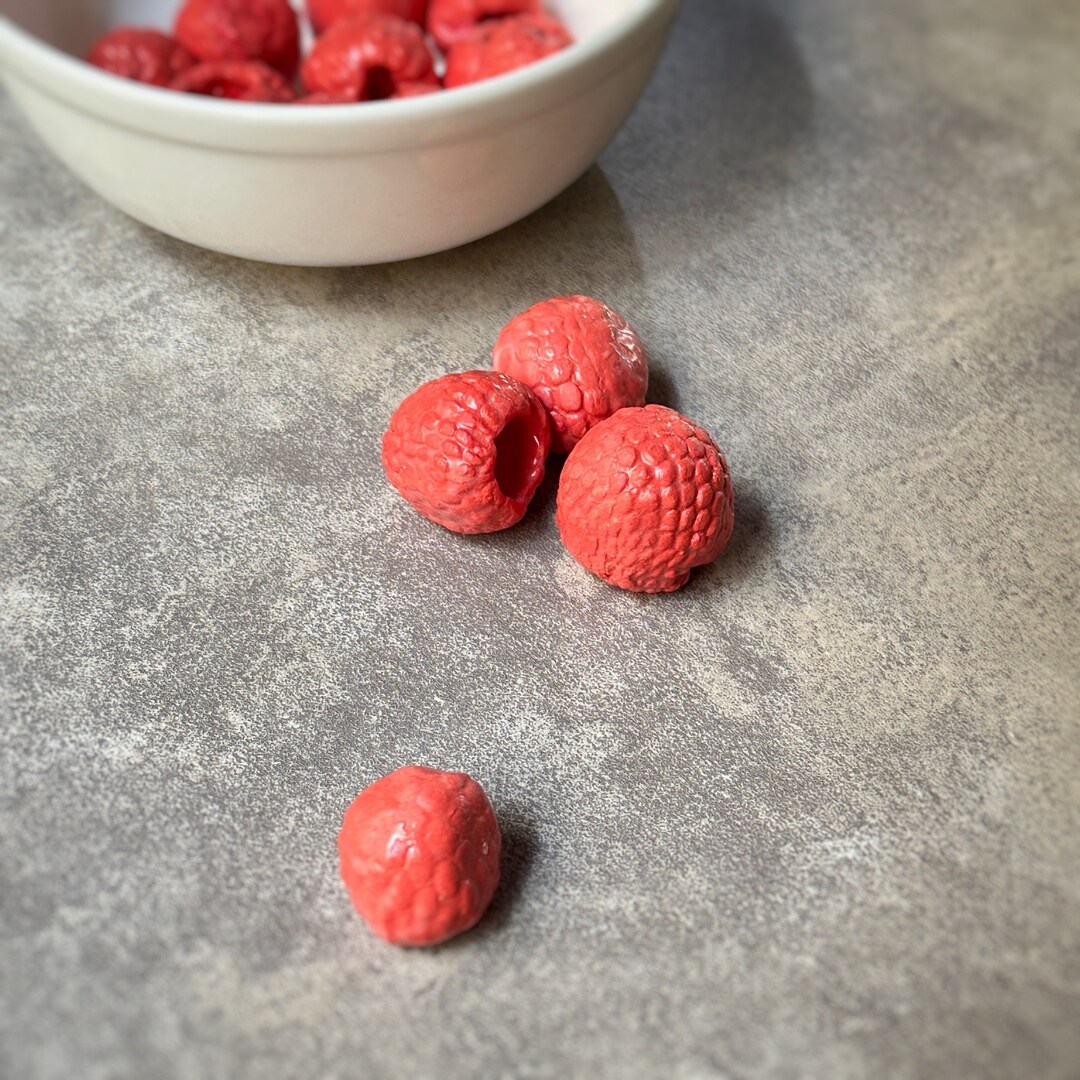 Ceramic Raspberries Fruit Kitchen Home Decor Tiered Tray Vignette Photo ...