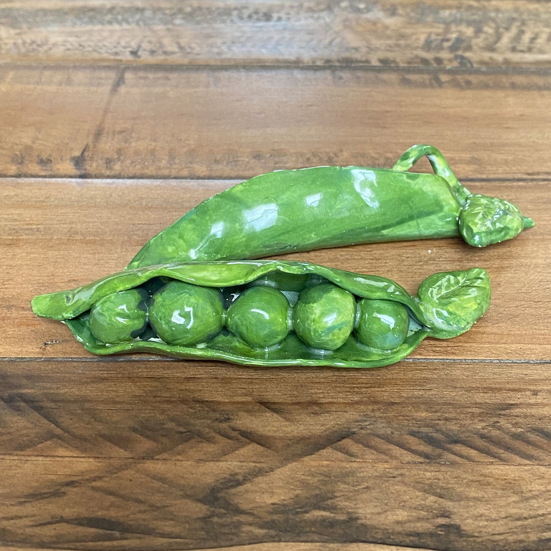 Ceramic Peapod Vegetable Kitchen Home Decor Handmade Porcelain Pottery ...