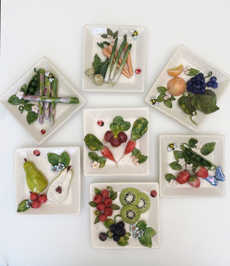 Ceramic Vegetable Dish Plate Plaque Kitchen Home Decor Onions - Etsy