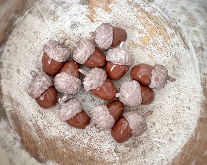 Acorns Fall Pottery Ceramic Harvest Decor Wedding Party Favors ...