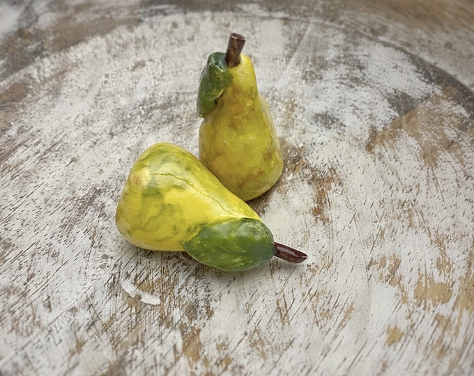 Decorative Fruit Plastic Pears Artificial Faux Fake Set of 11 Yellow ...