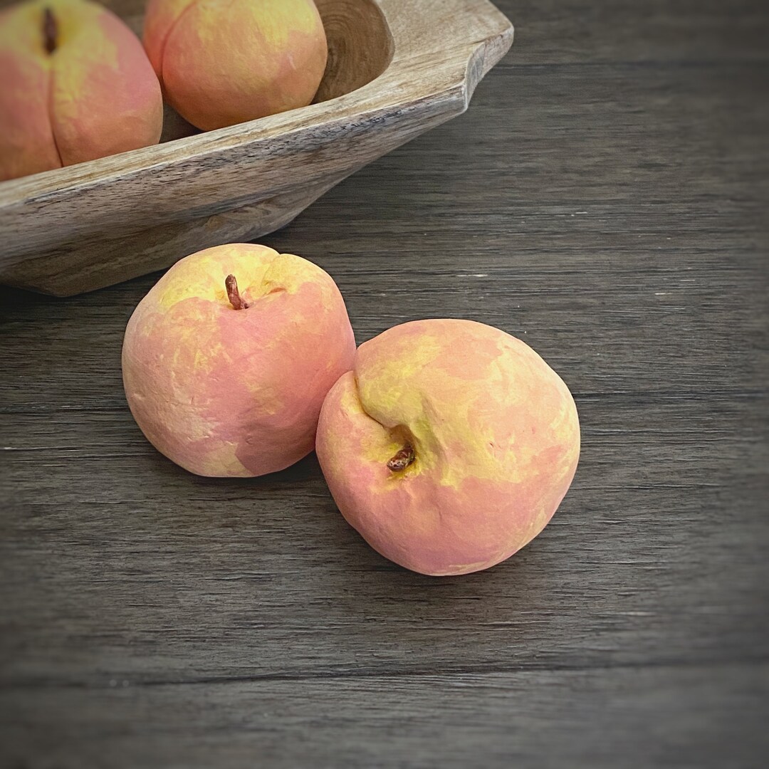 Ceramic Peaches Fruit Kitchen Home Decor Handmade Pottery for Tired ...