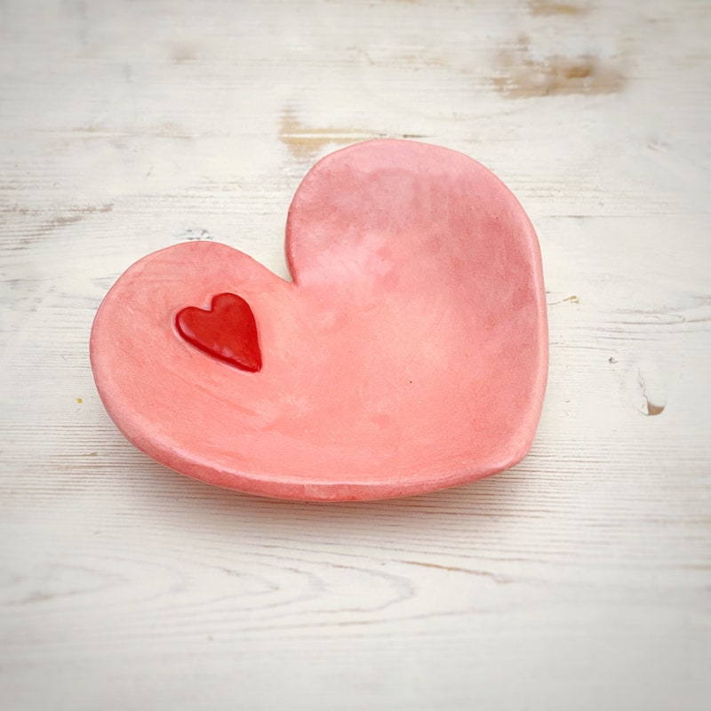 Pink Heart Dish - Etsy
