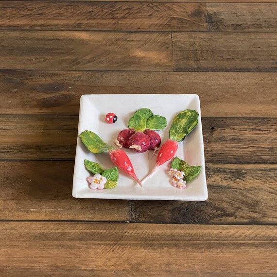 Ceramic Vegetable Dish Plate Plaque Kitchen Home Decor Radish - Etsy