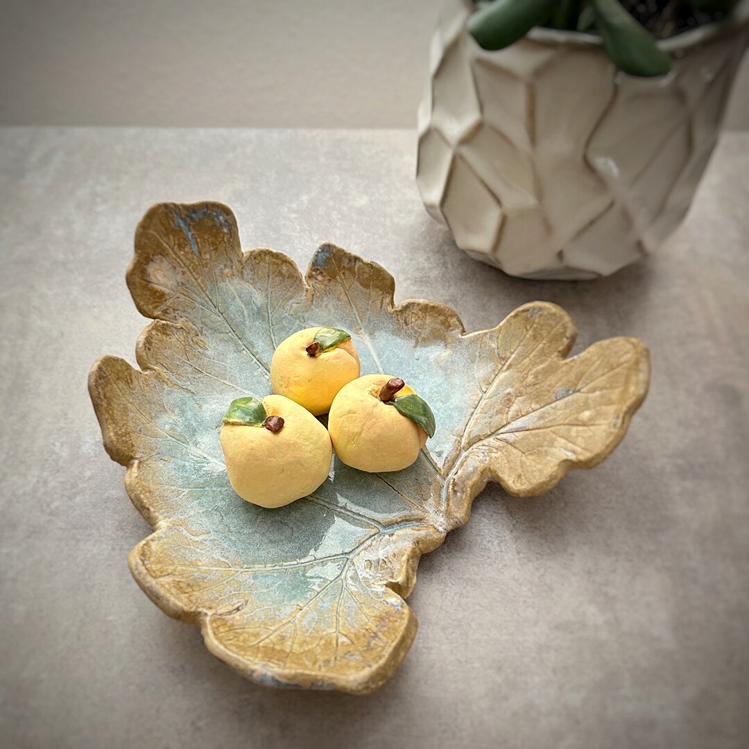 Ceramic Apricots Matte Stone Fruit Kitchen Home Decor Handmade Clay ...