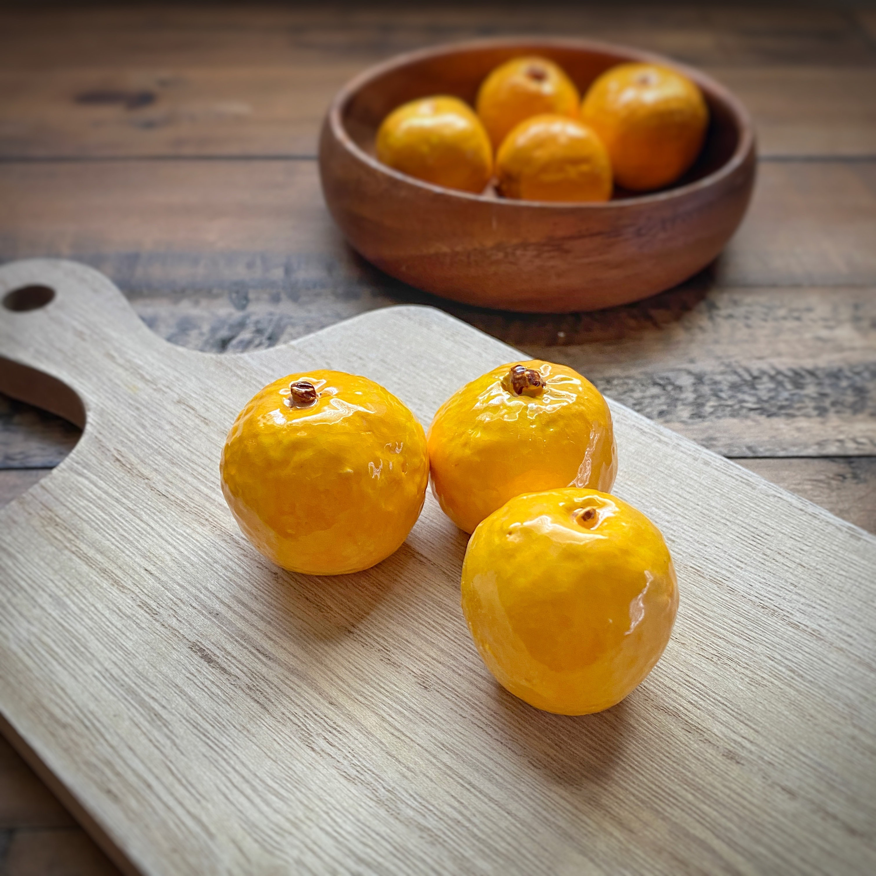 Ceramic Miniature Oranges Kitchen Home Decor Fake Food Handmade ...