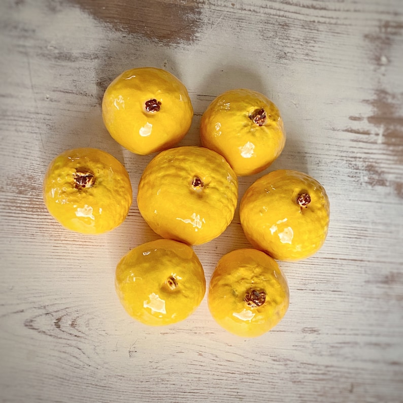 Ceramic Miniature Oranges Kitchen Home Decor Fake Food Handmade ...