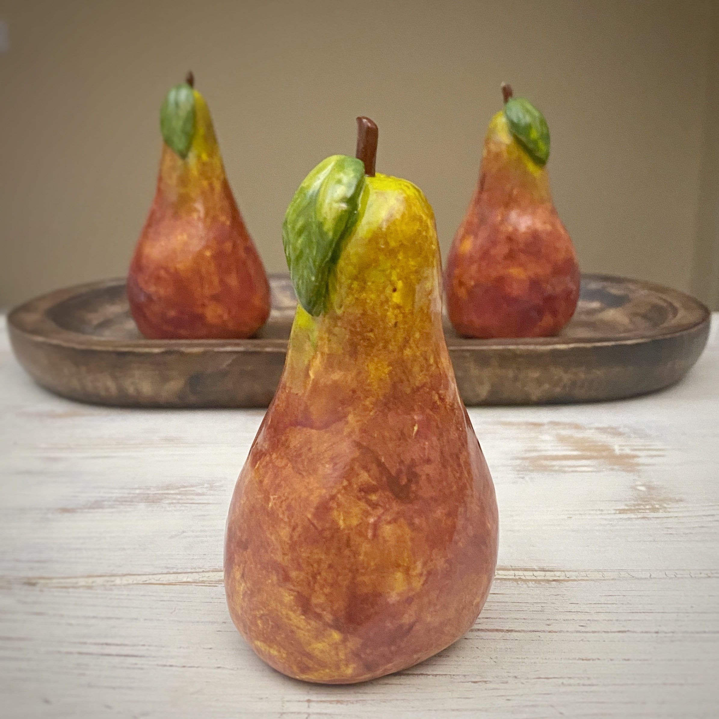 Ceramic Pear Red Green Kitchen Fruit Tiered Tray Home Decor - Etsy