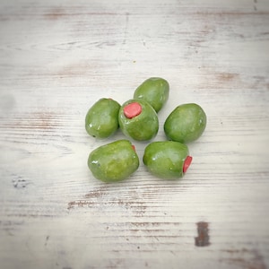 Ceramic Manzanilla Green Olives Stuffed With Red Pimentos Faux Martini ...