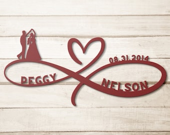 Personalized Wedding Gift for Couple Custom Infinity Sign Wedding Date ...