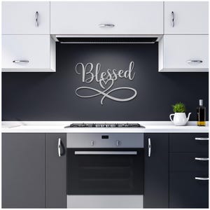 Blessed Metal Wall Art, Infinity Heart Family Word Sign for Home ...