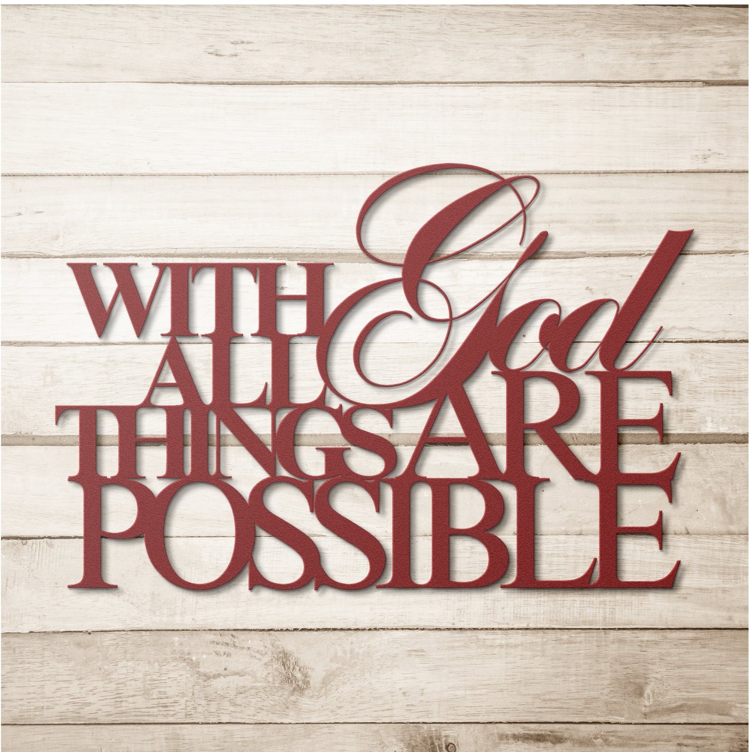 With God All Things Are Possible Religious Christian Metal Sign, Bible ...