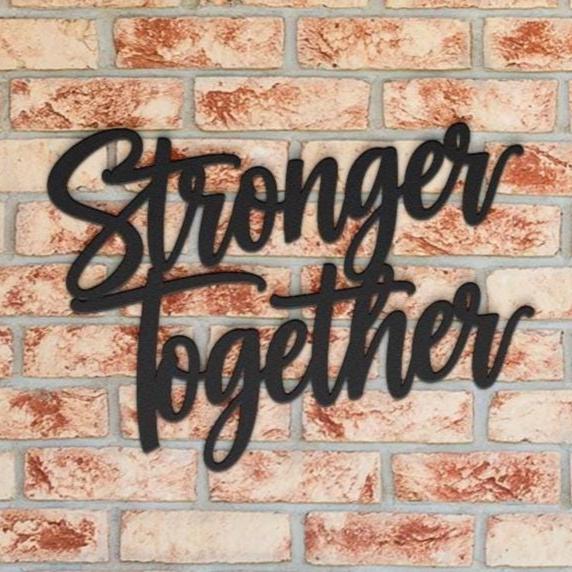 Stronger Together Metal Sign: Inspirational Word Art Decor - Etsy