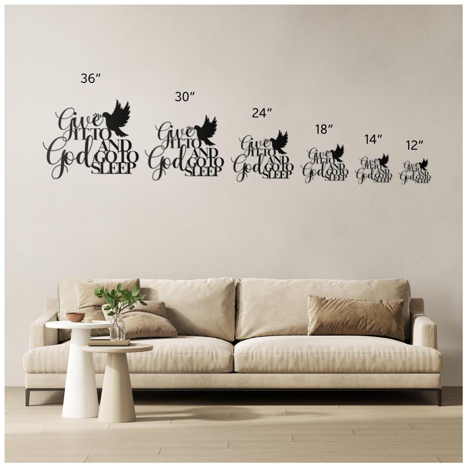 Give It to God and Go to Sleep Christian Metal Sign, Metal Quote Sign ...