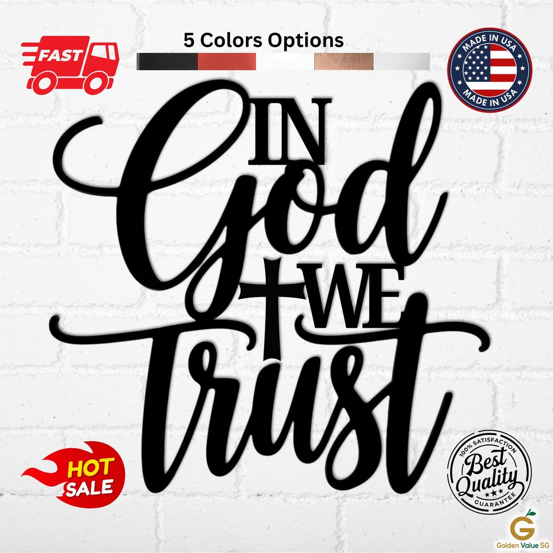 In GOD We Trust Metal Wall Art: Christian Patriotic Sign - Etsy