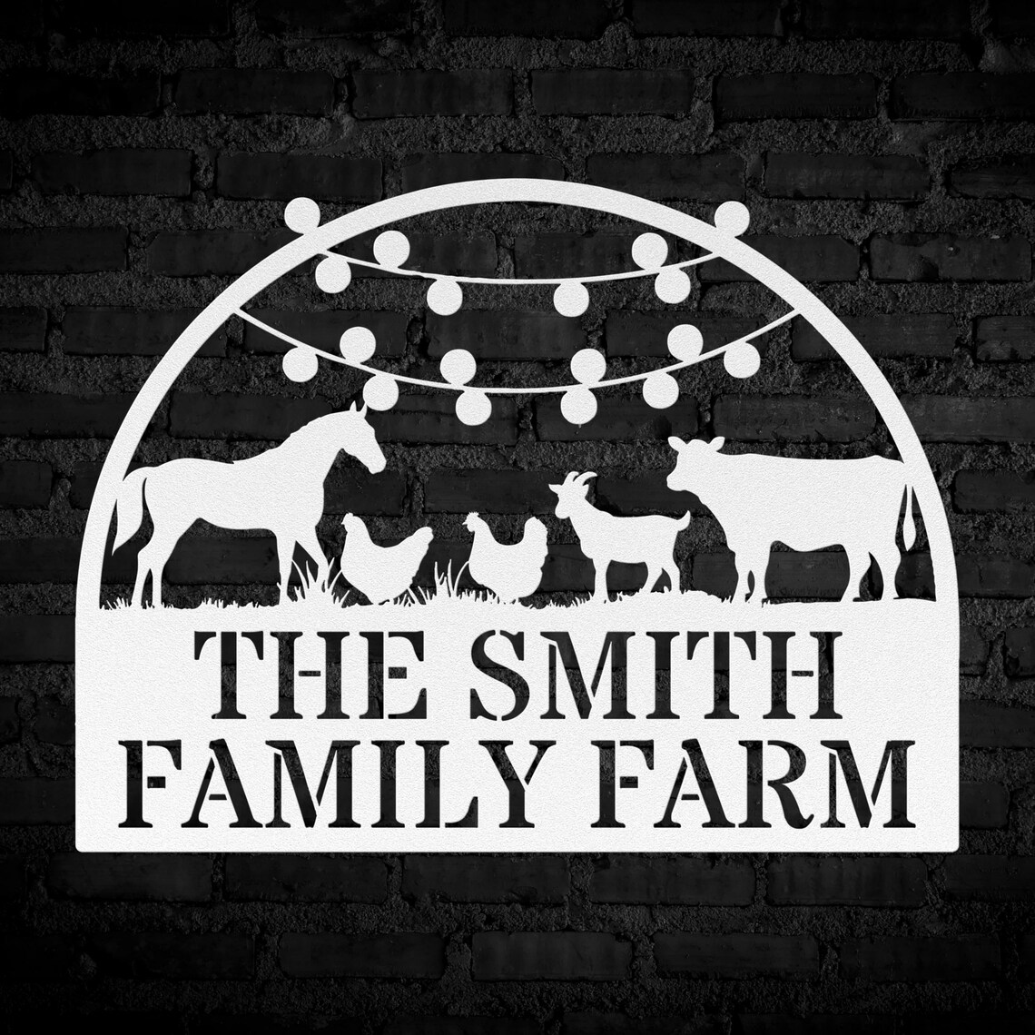 Custom Metal Farm Sign With Farm Animal, Personalized Family Name ...