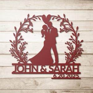 Custom Wedding Metal Sign, Personalized Anniversary Sign for Couple ...