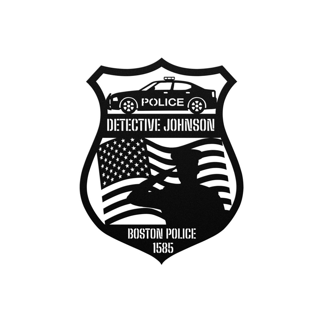 Personalized Police Metal Sign, Police Officer Gift With Custom Name ...