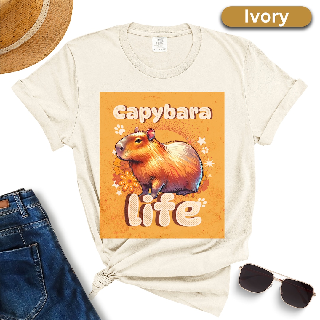 Capybara Life Cute Capybara Tshirt Crewneck Tshirt for Women Men Cute ...