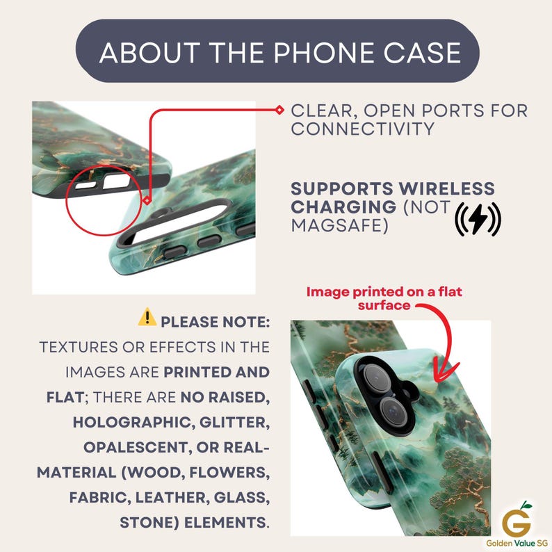 Unique Jade Carving Phone Case With Chinese Art Landscape Golden Tree ...