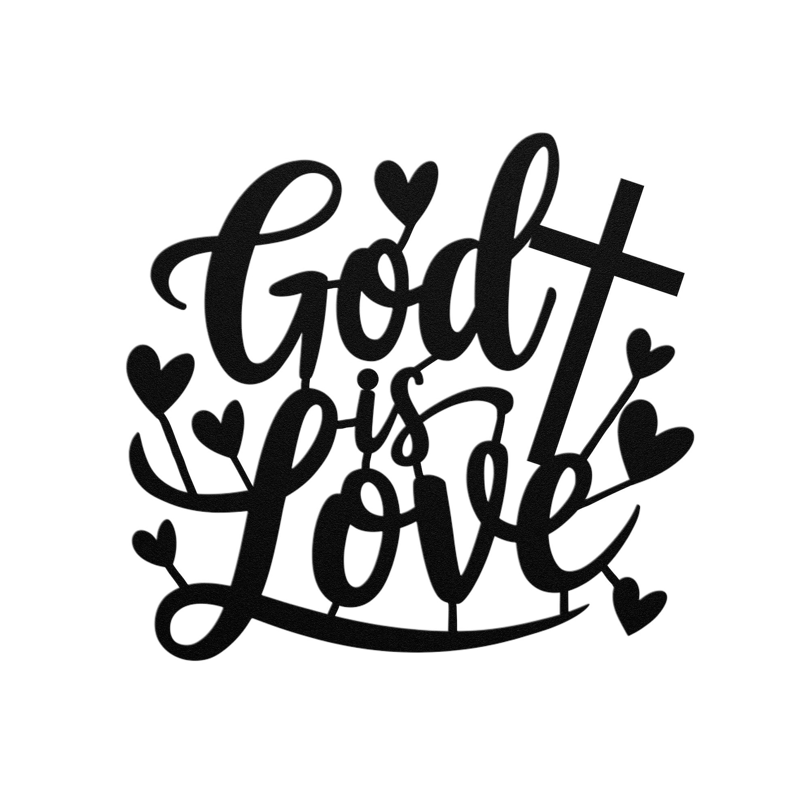 God is Love Christian Metal Sign, Religious Decor Wall Art, Scripted ...