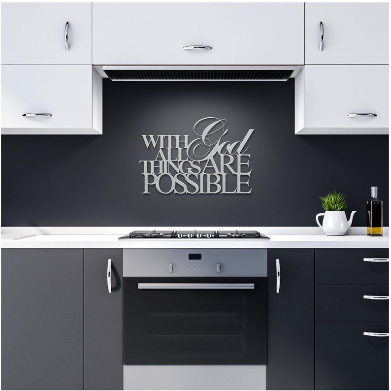 With God All Things Are Possible Religious Christian Metal Sign, Bible ...