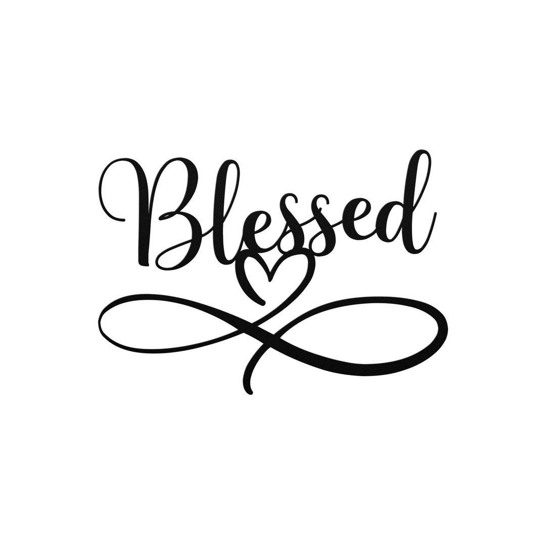 Blessed Metal Wall Art, Infinity Heart Family Word Sign for Home ...