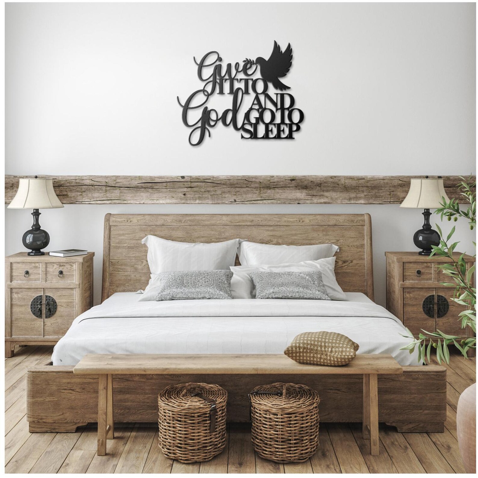 Give It to God and Go to Sleep Christian Metal Sign, Metal Quote Sign ...