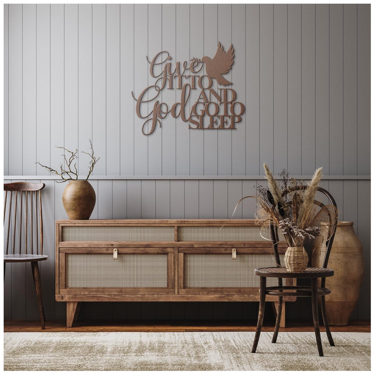 Give It to God and Go to Sleep Christian Metal Sign, Metal Quote Sign ...
