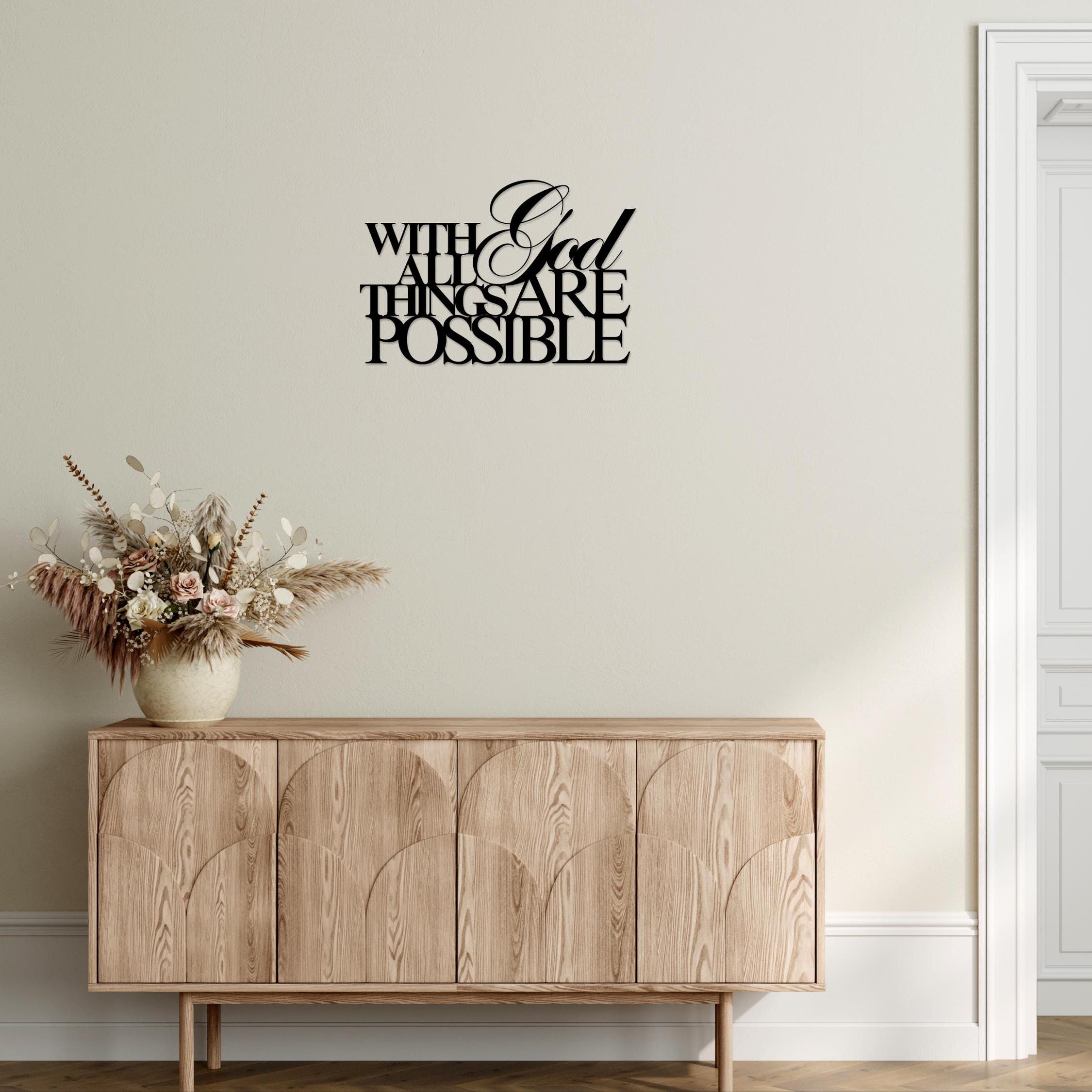 With God All Things Are Possible Religious Christian Metal Sign, Bible ...