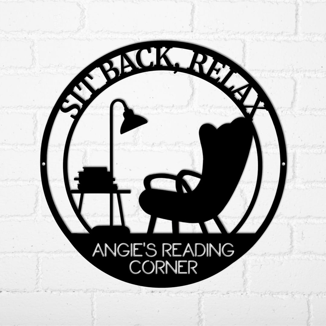 Personalized Library Metal Wall Art, Reading Nook Sign, Cozy Home Decor ...