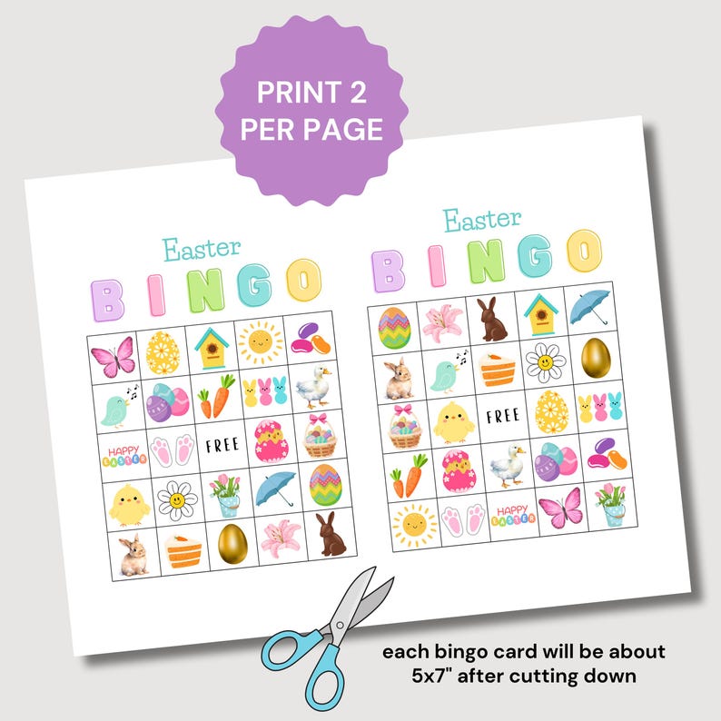 Easter Bingo Game Cards Printable, 40 Easter Bingo Cards, Easter ...
