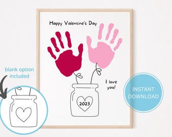 Valentine's Day Handprint Craft, Valentine's Keepsake, Kids Craft ...