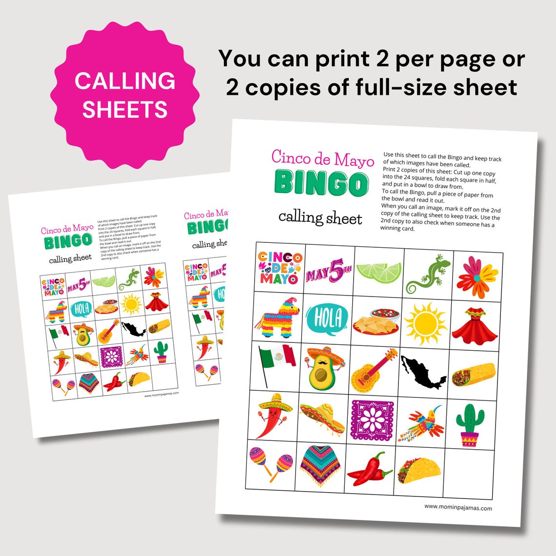 Cinco De Mayo Bingo Game Cards Printable, 40 Cinco De Mayo Bingo Cards ...