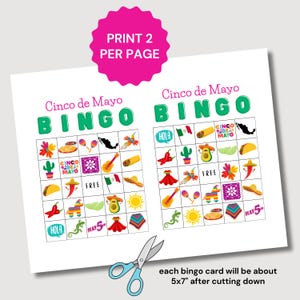 Cinco De Mayo Bingo Game Cards Printable, 40 Cinco De Mayo Bingo Cards ...