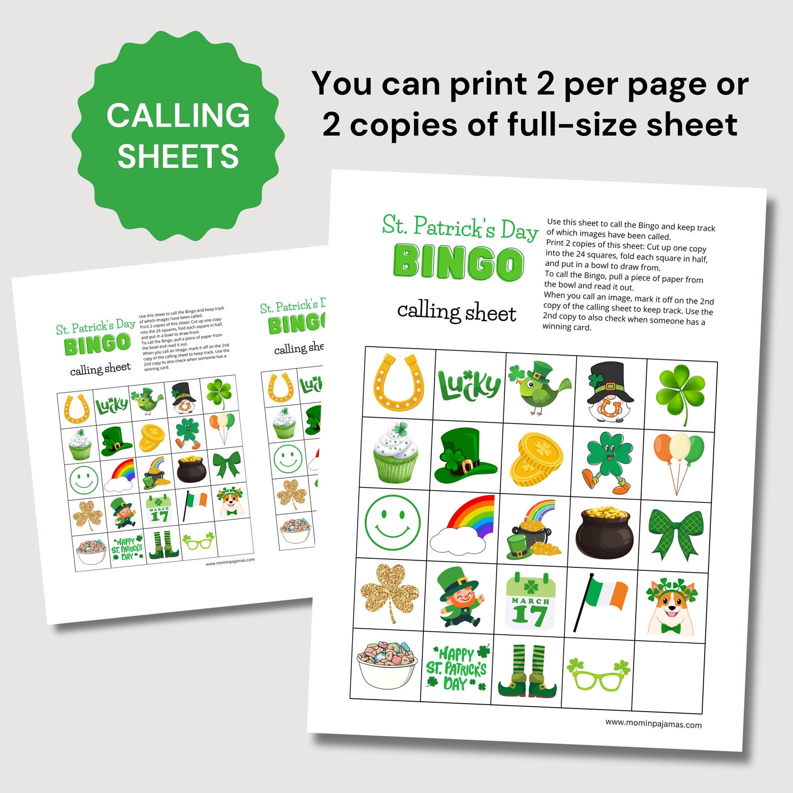 St. Patrick's Day Bingo Game Cards Printable, 40 St. Patrick's Bingo ...