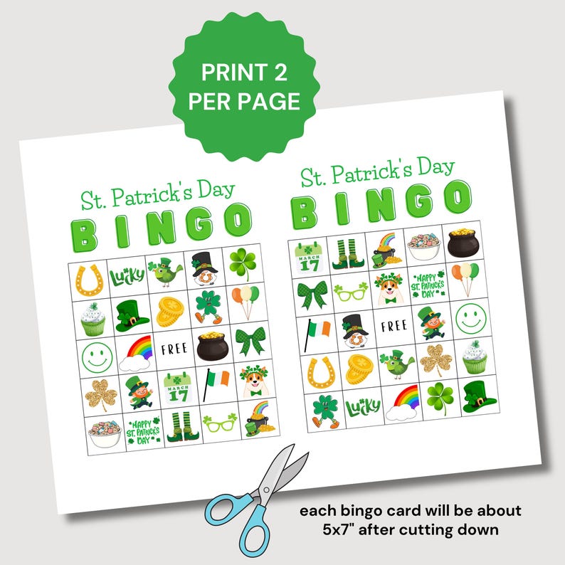 St. Patrick's Day Bingo Game Cards Printable, 40 St. Patrick's Bingo ...